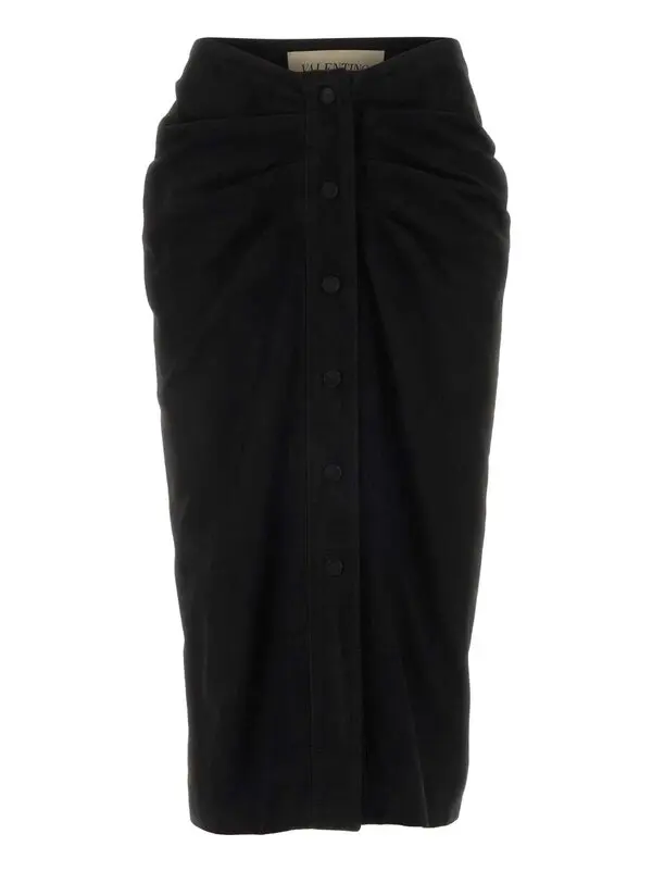 Valentino Garavani Suede Skirt - Black