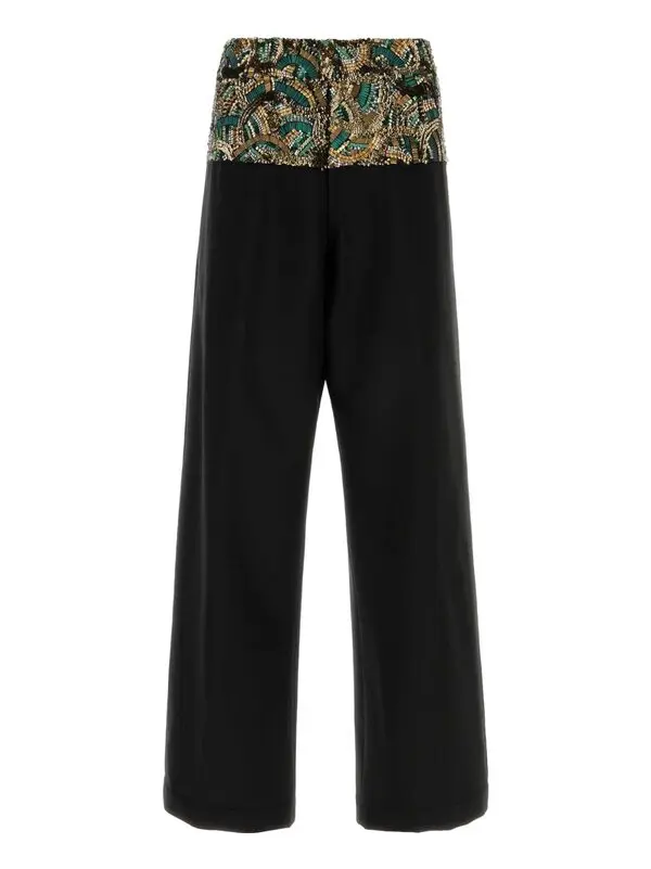 Dries Van Noten Twill Wide-leg Pants - Black