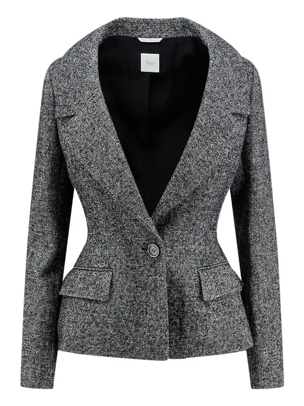 Dior Single-button Bouclé Chevron Blazer - Multicolor