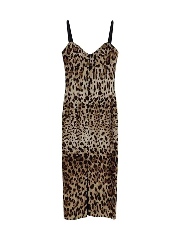 Dolce & Gabbana Stretch Fabric Dress With Animal Print - Multicolor