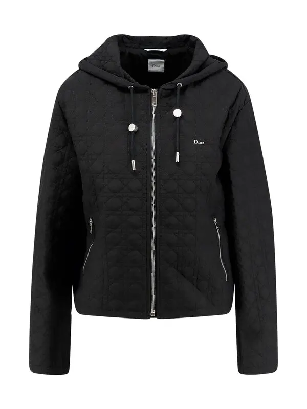 Dior Quilted Technical Taffeta Jacket With Drawstring Hood - Multicolor