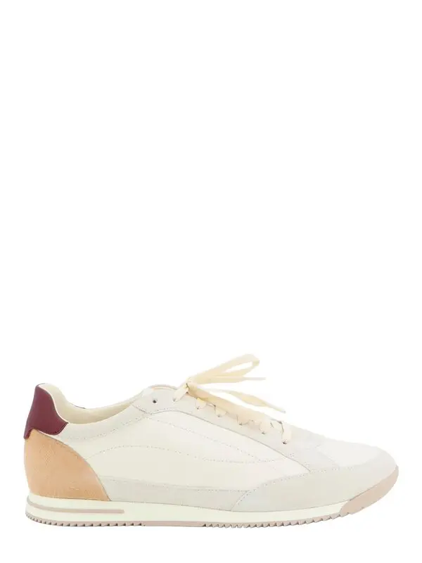 Brunello Cucinelli White Leather & Suede Lace-up Sneakers - Multicolor