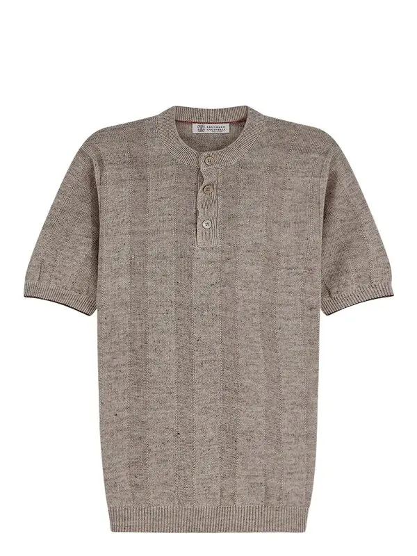 Brunello Cucinelli Short Sleeve Knit Sweater - Multicolor