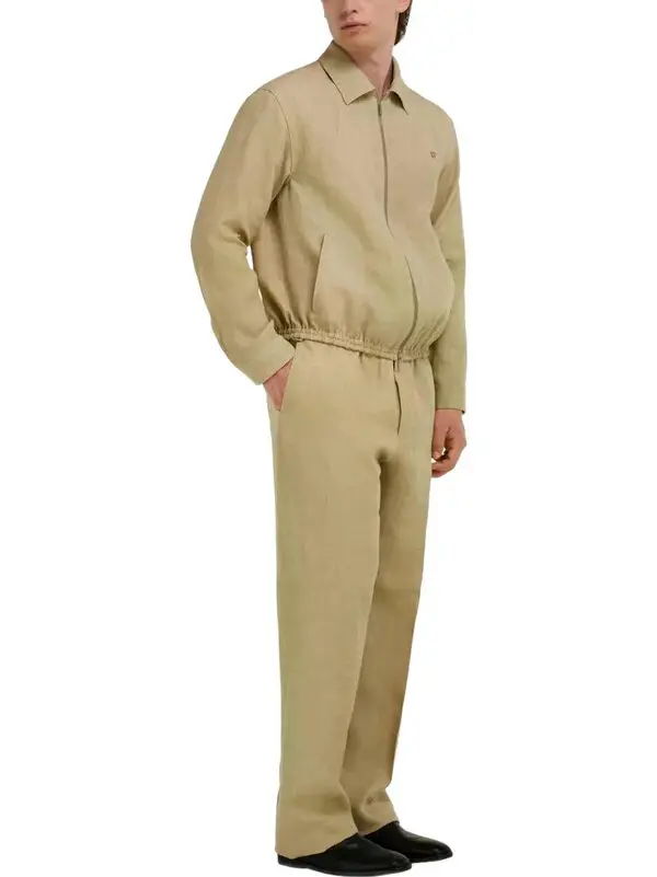 FERRAGAMO Linen Blouson Jacket - Neutrals
