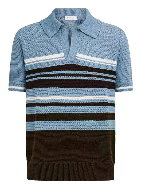 FERRAGAMO Cotton Knit Polo Shirt - Blue