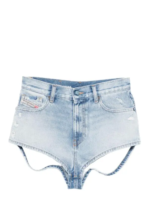 DIESEL® Light Wash Denim Cotton Shorts - Multicolor