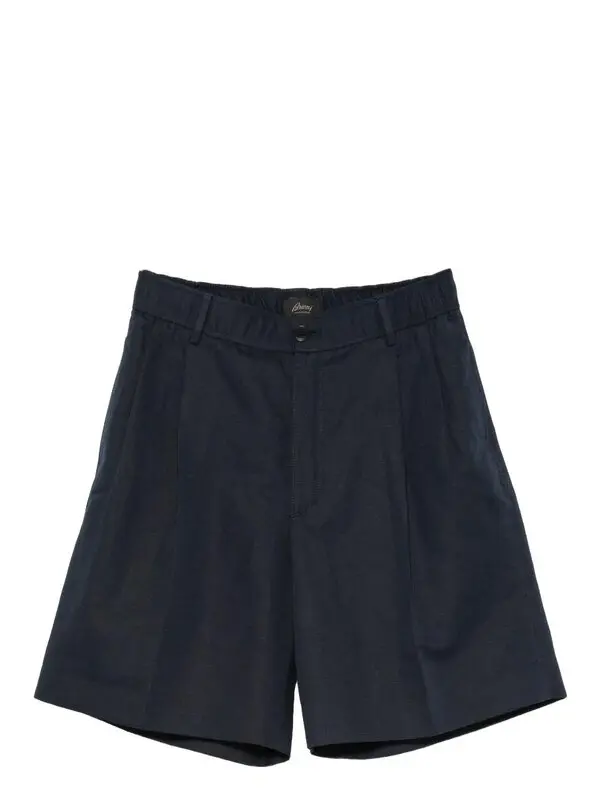 Brioni Bellagio Linen And Cotton Shorts - Blue