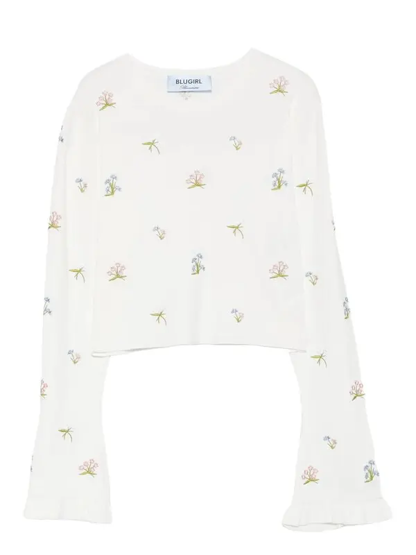 BLUGIRL Embroidered Crewneck T-shirt - White