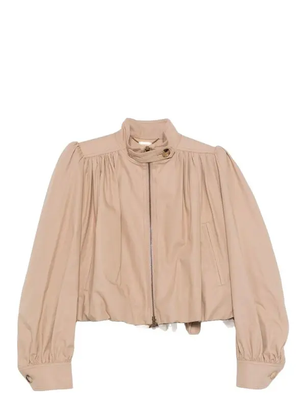 Chloé Cotton Blouson Jacket With Gathered Detailing - Multicolor