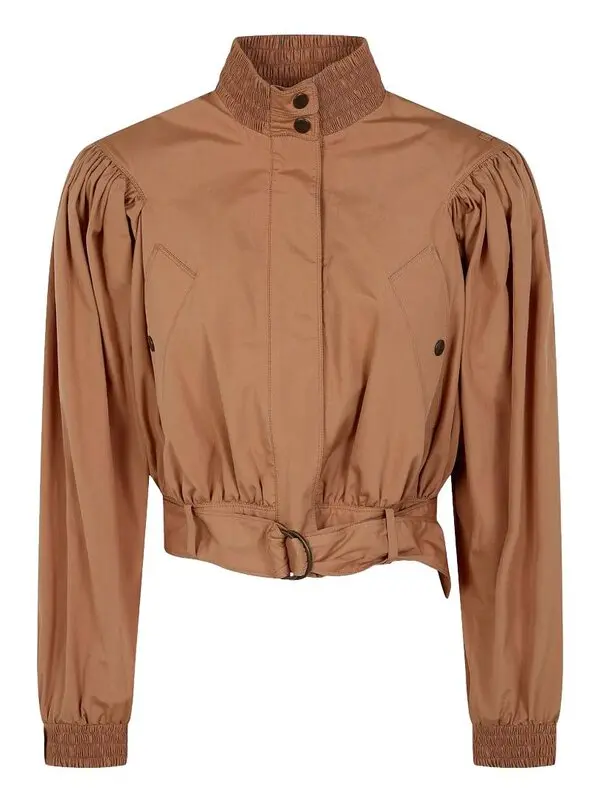 Chloé Cotton Blouson Jacket With Gathered Detailing - Multicolor