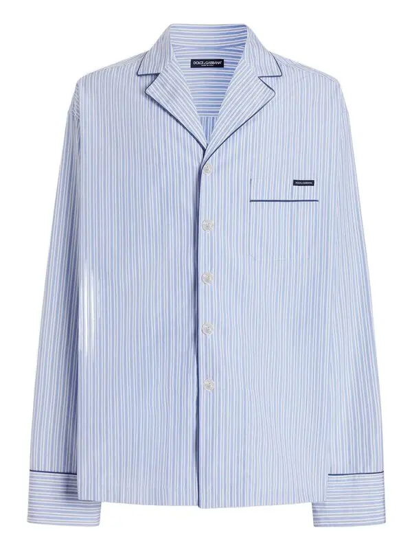 Dolce & Gabbana Camicia Vanity In Cotone E Seta Con Motivo A Righe - Multicolor