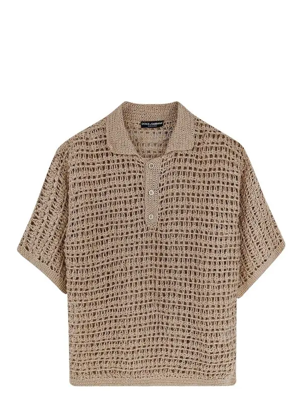 Dolce & Gabbana Perforated Linen Knit Sweater - Multicolor