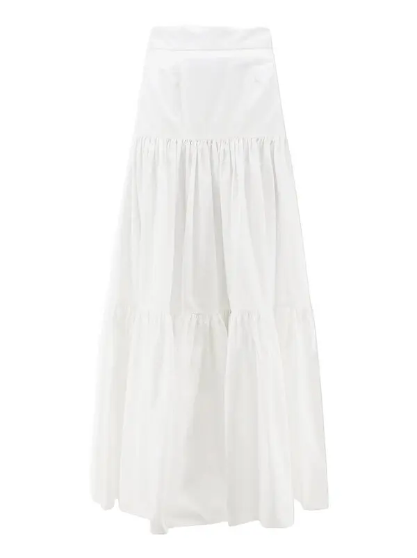 Dolce & Gabbana Flounced Cotton Maxi Skirt - Multicolor