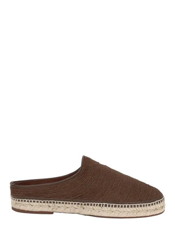 Loro Piana Jute Sabot Espadrilles - Brown