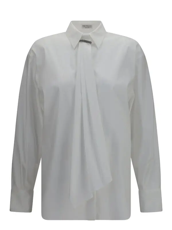 Brunello Cucinelli Embellished Shirt With Monili Detail - White