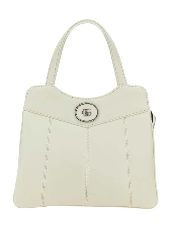 Gucci Chalk Leather Small Petite Gg Handbag - White
