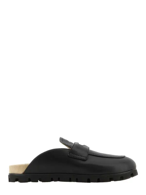 Miu Miu Leather Slippers - Black