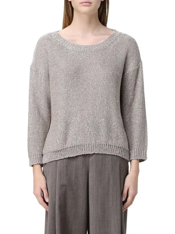 Max Mara Ribbed Fine Knit Pullover - Gray