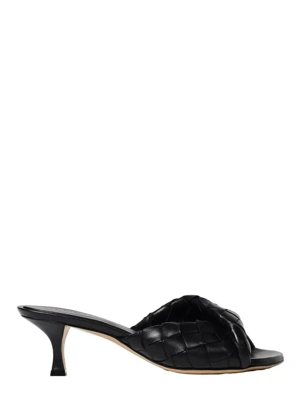 Bottega Veneta Woven Heeled Sandal - Black