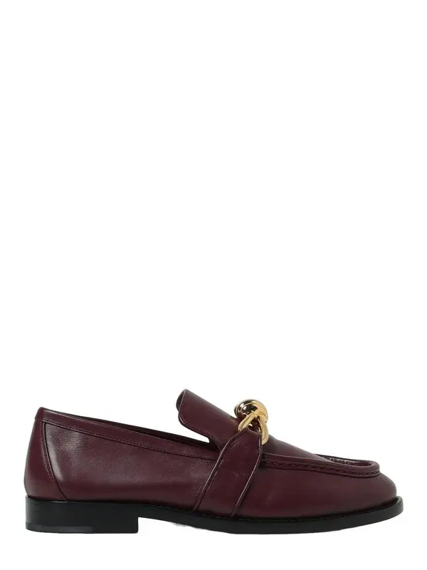 Bottega Veneta Loafer With Gold Tone Detail - Red