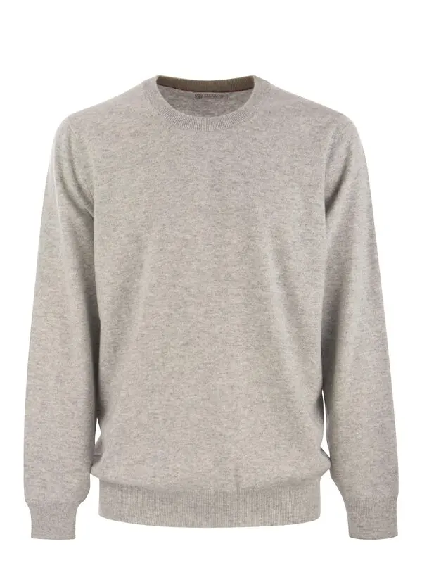Brunello Cucinelli Pure Cashmere Crew-neck Sweater - Gray