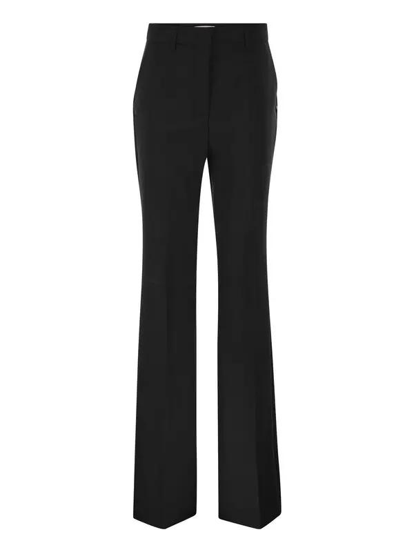 Sportmax Virgin Wool Flared Trousers - Black