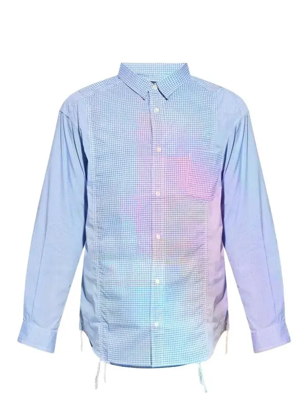Comme Des Garçons Checked Panelled Shirt - Blue