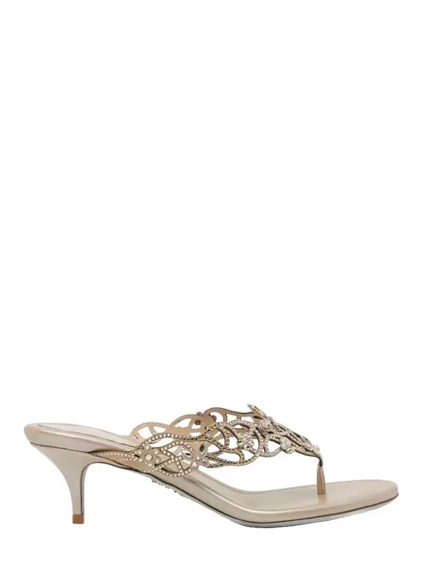 Rene Caovilla 60mm Crystal-embellished Sandals - Neutrals