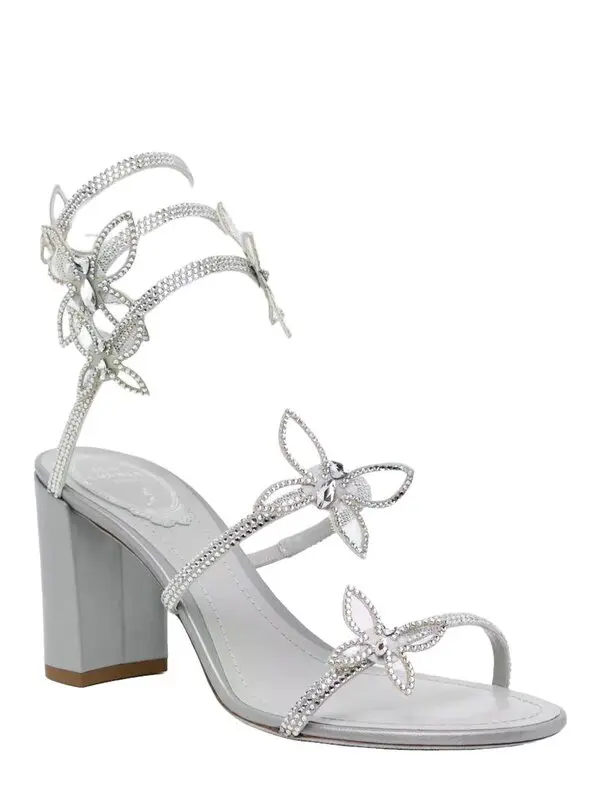Rene Caovilla 80mm Crystal-embellished Sandals - Grey
