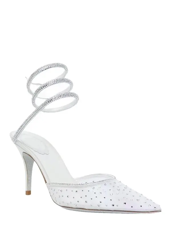 Rene Caovilla 80mm Crystal-embellished Pumps - White
