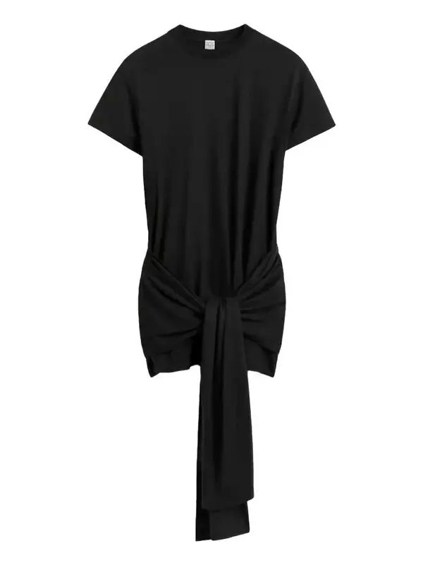 TOTEME Belted Draped T-shirt - Black