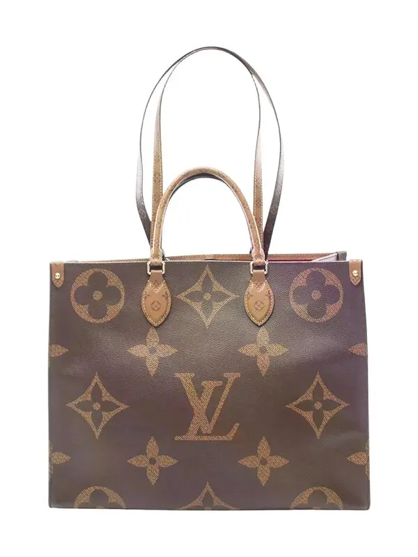 LOUIS VUITTON Monogram Reverse Giant Onthego Gm Satchel - Brown