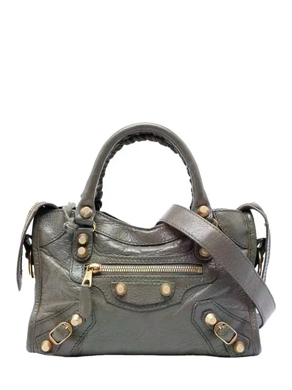 Balenciaga Mini Lambskin Leather City Satchel - Grey