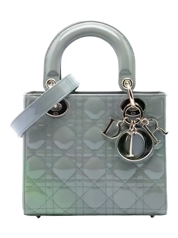 Dior Patent Cannage Lady Satchel - Grey