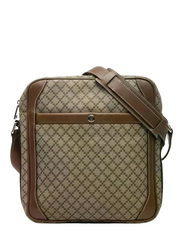 Gucci Diamante Coated Canvas Zip Crossbody Bag - Brown