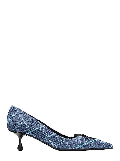 JIMMY CHOO Scarlett 50 Crosshatch Pumps - Denim