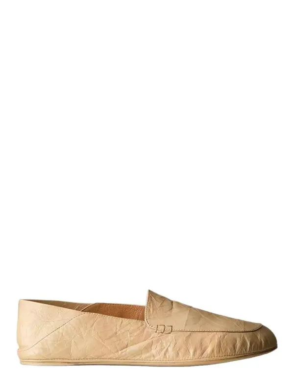 Calvin Klein Crinkled Leather Loafers - Neutrals