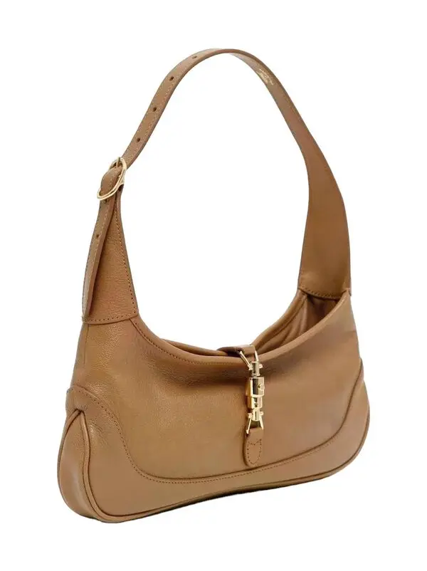 Gucci Jackie Grainy Leather Shoulder Bag - Neutrals