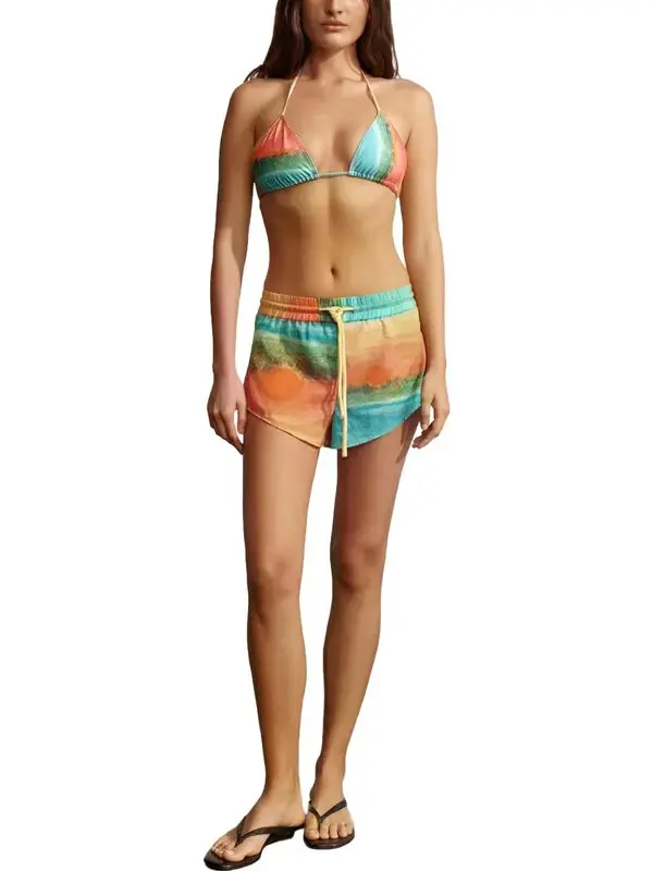 DONDE ESTEBAN Formentera Cotton-voile Shorts - Orange