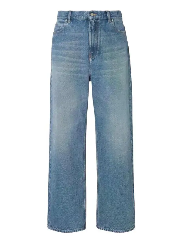 Fendi Logo Patch Straight-leg Jeans - Blue