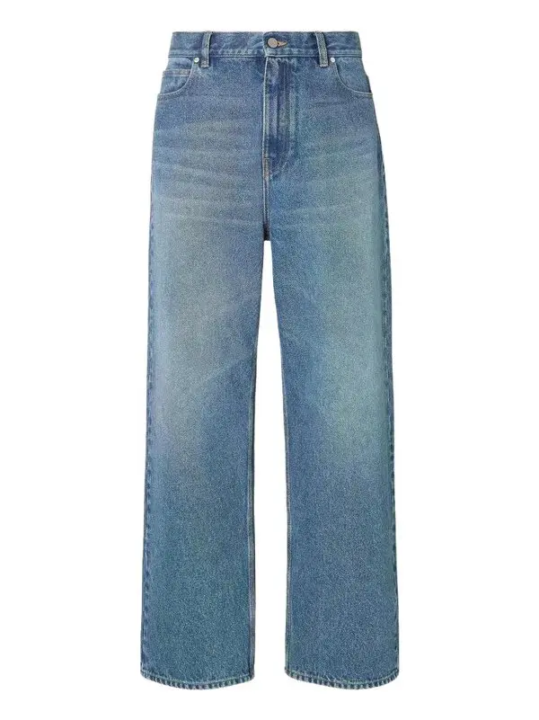 Fendi Logo Patch Straight-leg Jeans - Blue