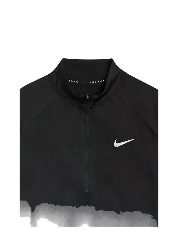 Nike Raglan Sleeve Half-zip T-shirt With Swoosh Logo - Black