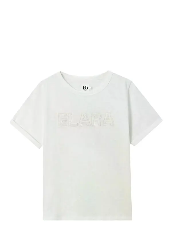 B+AB Embroidered Detail Crewneck T-shirt - Neutrals