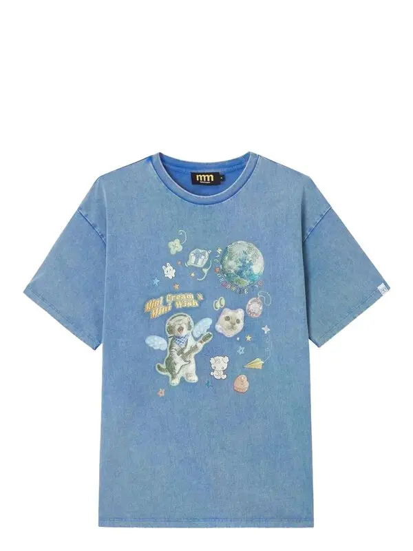 MINI CREAM Graphic Print T-shirt - Blue