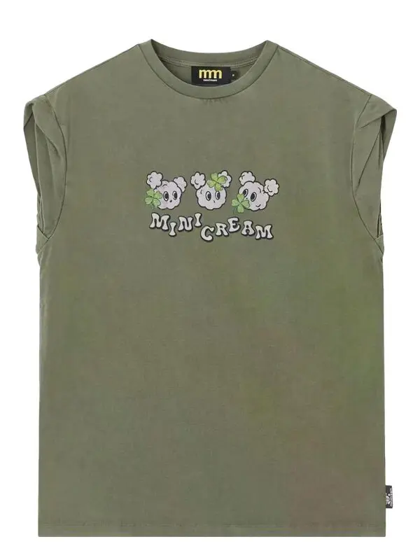 MINI CREAM Graphic Print Sleeveless T-shirt - Green