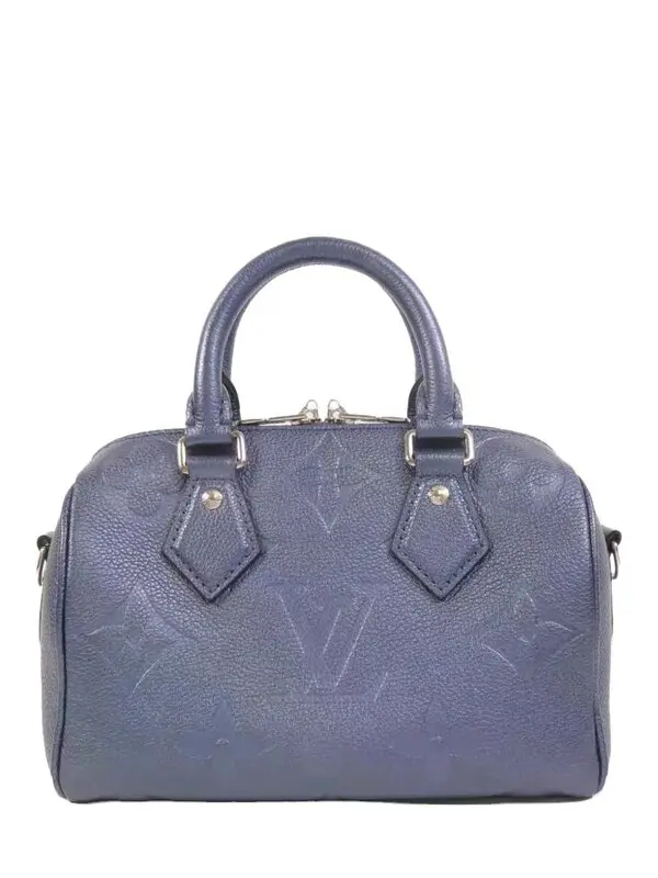 LOUIS VUITTON Speedy Bandoulière 20 Monogram Empreinte Tote Bag - Blue
