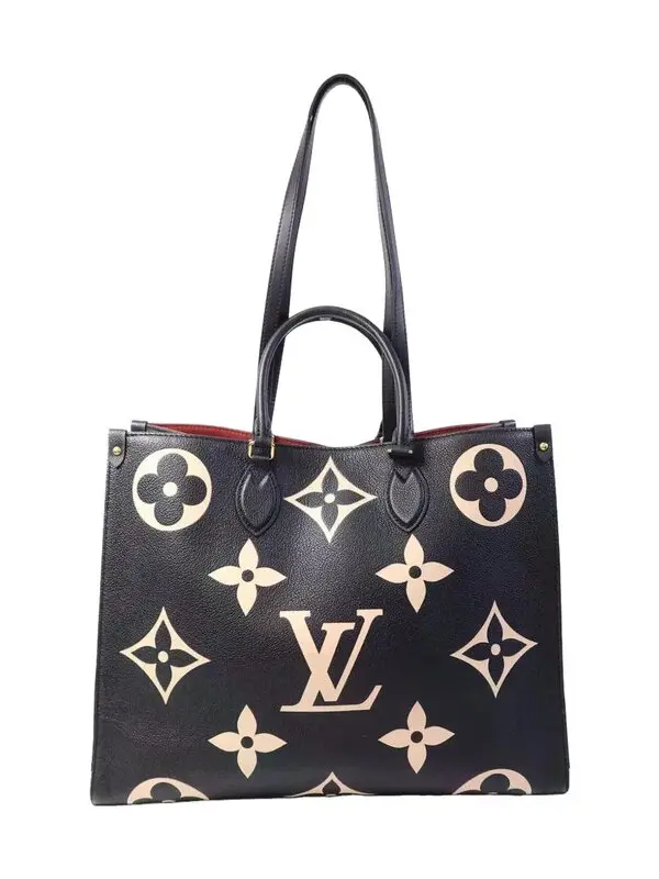 LOUIS VUITTON Gm On The Go Monogram Empreinte Tote Bag - Black