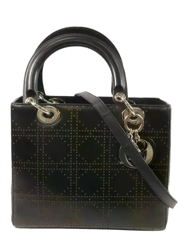 Dior Lady Leather Tote Bag - Black