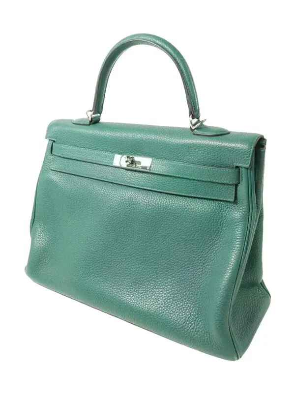Hermès Kelly 35 Tote Bag In Calfskin - Green