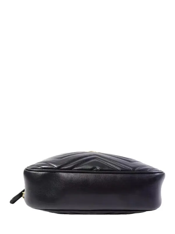 Gucci Gg Marmont Leather Shoulder Bag - Black